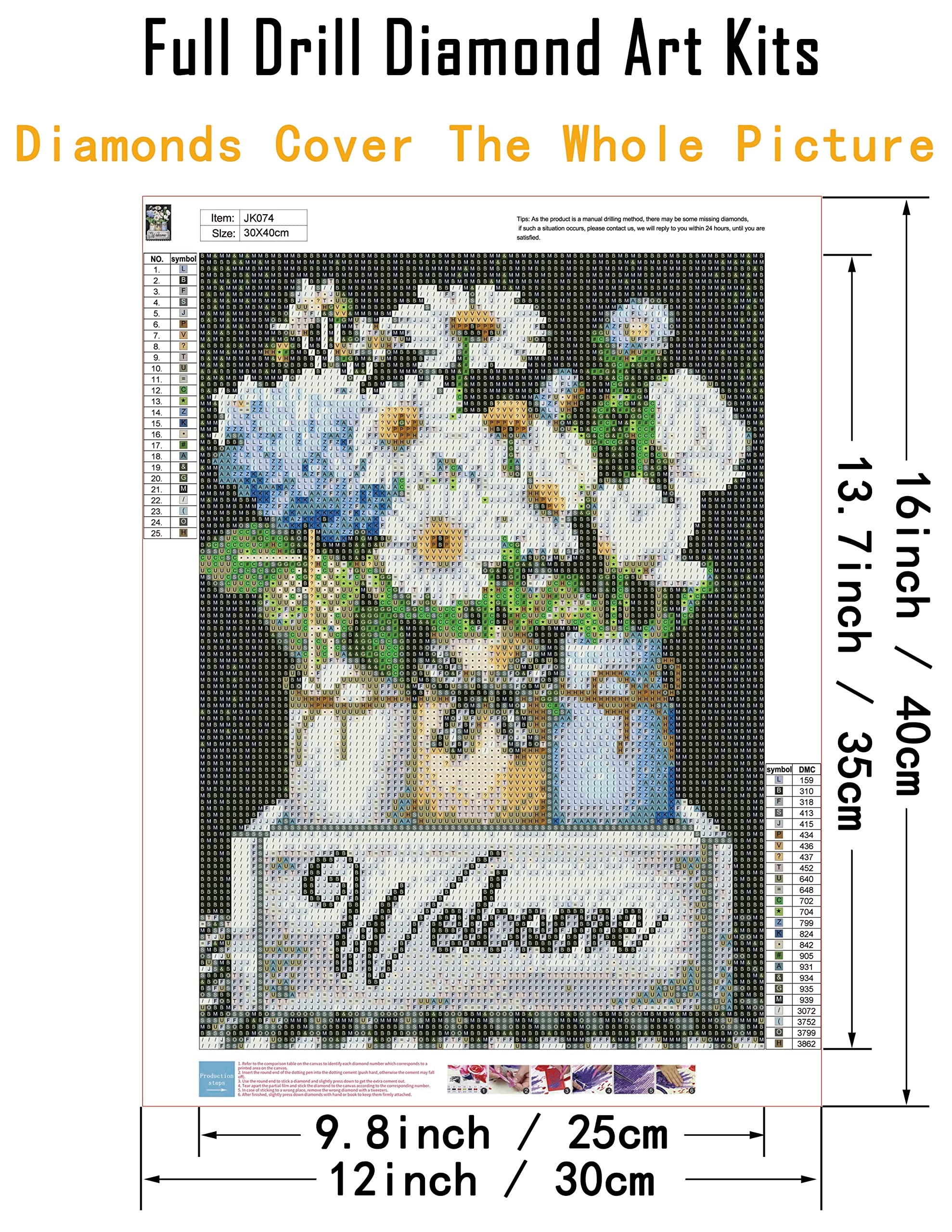 CHWGLFGG 5D Flowers Diamond Painting Kits for Adults Beginners,Welcome Spring Diamond Art Kits,DIY Flower Full Round Drill Gem Art Kit,Home Wall Decor 12 x 16 Inch