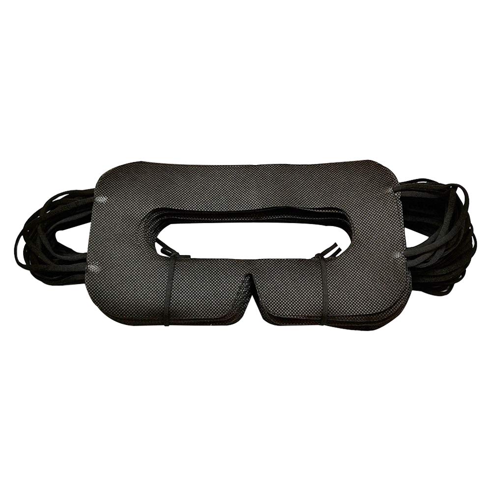 YinQin 100 PCS VR Disposable Eye Mask VR Headset Cover Mask, Sanitary VR Eye Mask, Black VR Eye Mask Cover, Sweatproof VR Headset Cover Mask Universal Eye Mask for VR (Black)