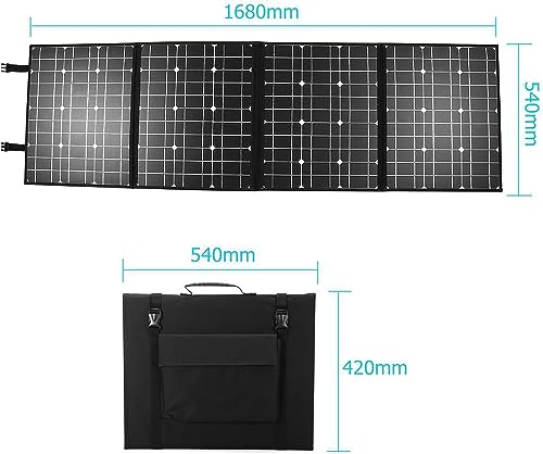CAJUCA 150W Portable Solar Panel, 18V Foldable High Power Solar Charger, Photovoltaic Power Panel for Outdoor Camping RV Off Grid System
