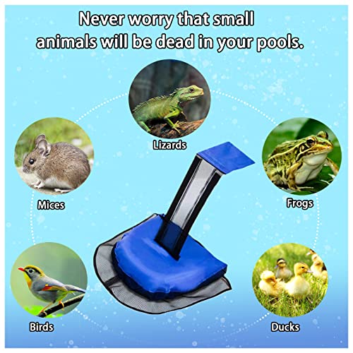DIY RESIN 2 Pack Animal Saving Escape Ramp Critters for Pools and Spas, Frog Saver Swimming Pool, Floating Rescues Tool Outdoor Toads Critters, Reduces Pool Maintenance Needs (Blue), (D-12)