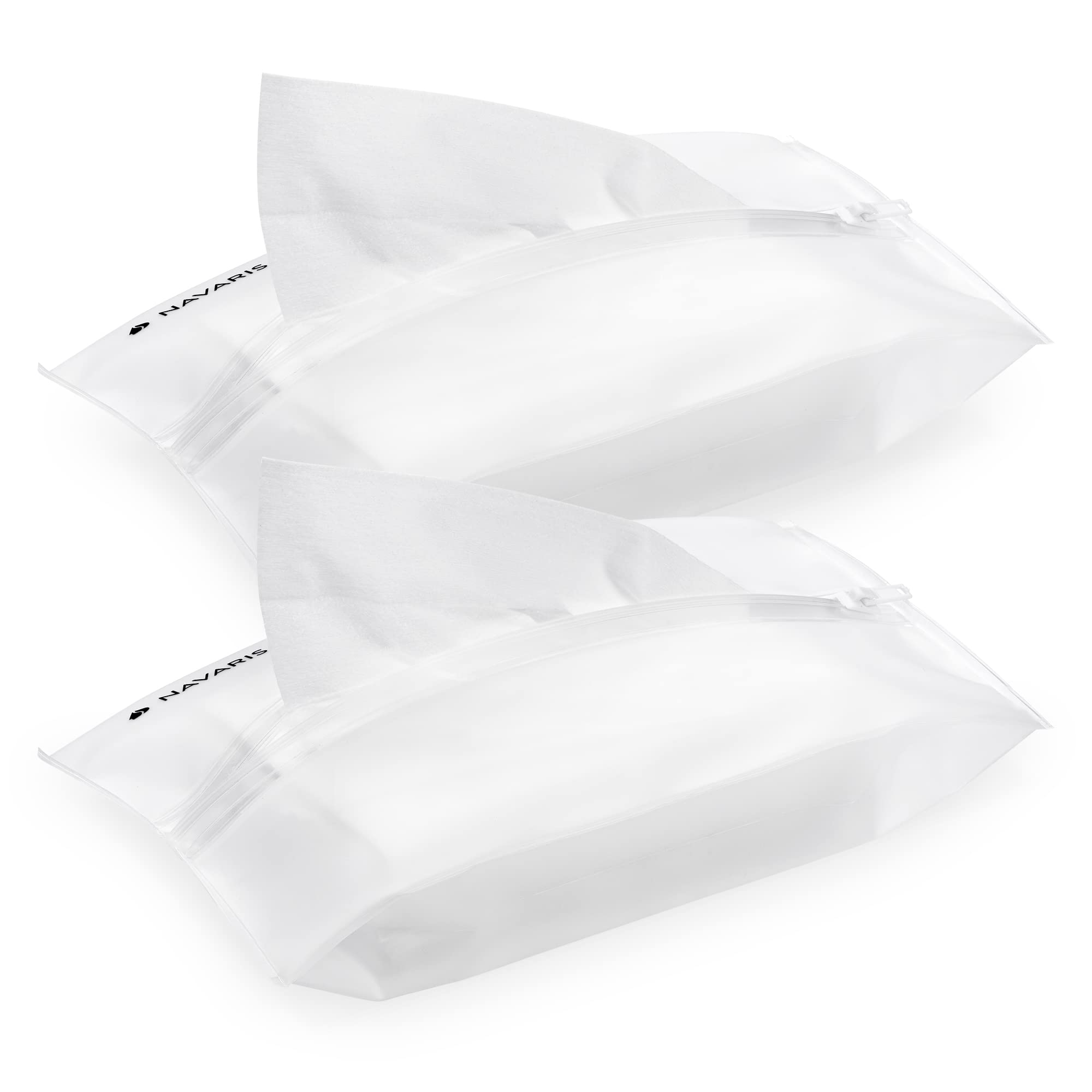 Navaris Wet Wipes Dispenser - Set of 2 Baby Wipe Travel Refillable Pouch Holder Container Bag Case - Portable Flushable Wipes Dispenser - Opaque
