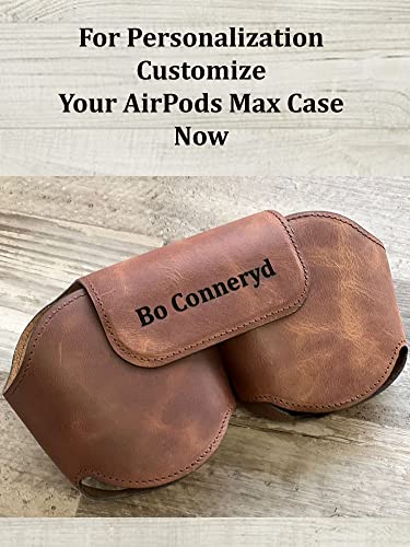 HARDISTON AirPods Max Case, Genuine Leather Handmade, Protective Premium Leather Ear Cup Covers, Soft-Slim Travel Carrying Case, Compatible for AirPods Max (Brown)