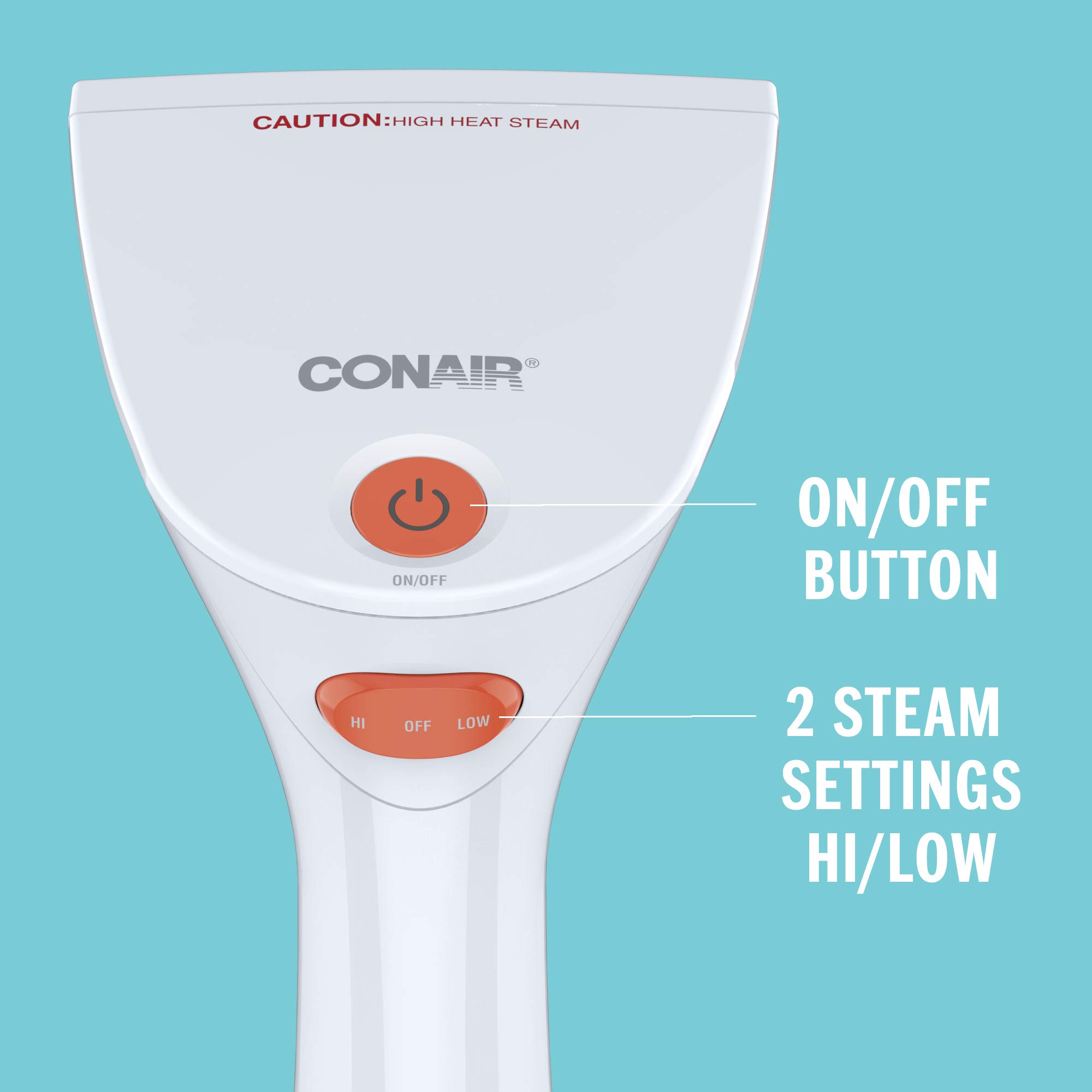 Conair ExtremeSteam 1250 Watt Handheld Fabric Steamer with Advanced Heat Technology and Anti-Calcification Filter, White