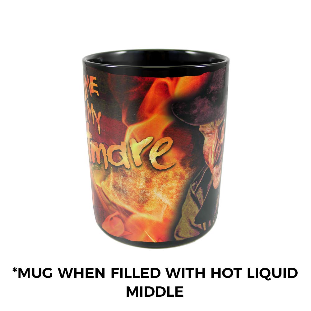 Morphing Mugs A Nightmare On Elm Street β Welcome to My Nightmare β Freddy Krueger Heat Sensitive Clue Mug β Full image revealed when HOT liquid is added - 16oz Large Drinkware