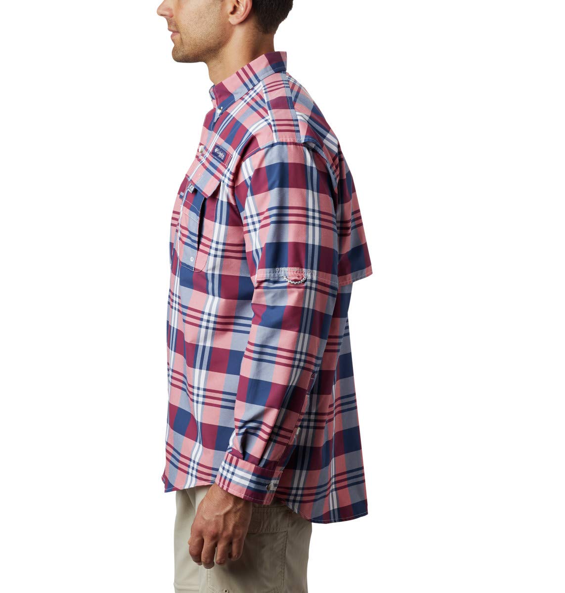 Columbia Men's Super Bahama Long Sleeve Shirt, Carbon Multi Plaid, X-Small