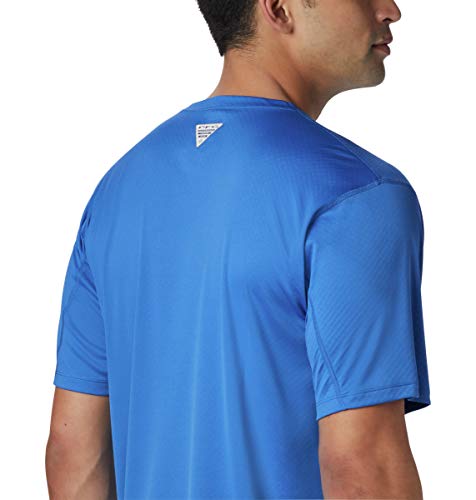 Columbia Men's Pfg Zero Rules Short Sleeve Shirt, Vivid Blue, X-Small