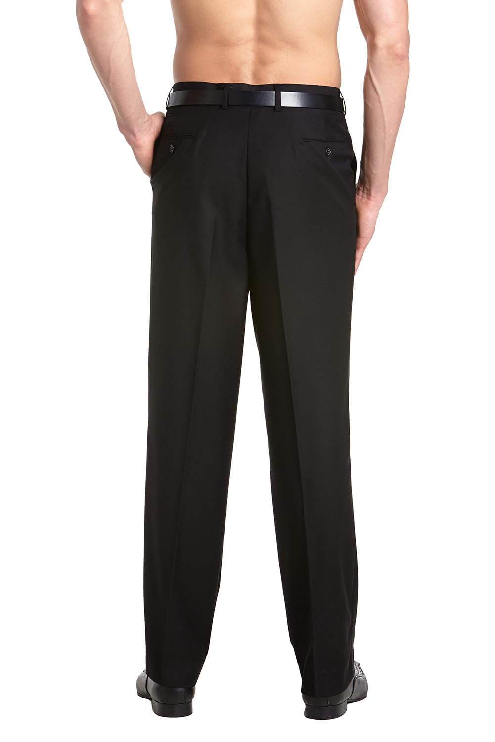 Concitor Men's TUXEDO Pants Flat Front w/GOLD Satin Band Stripe Black Color 36
