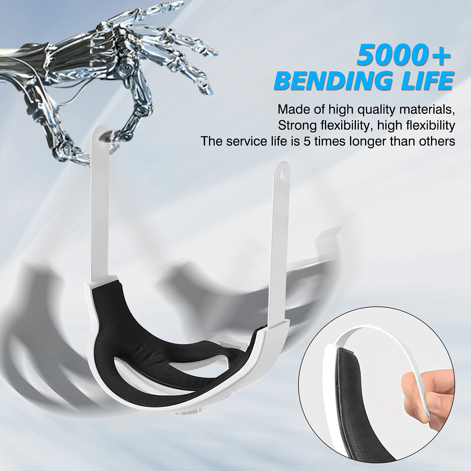 DLseego 2 Elite Strap Quest Headset, Adjustable Head Strap Headband Replacement for Oculus Enhanced Support and Reduce Head Pressure in VR -White