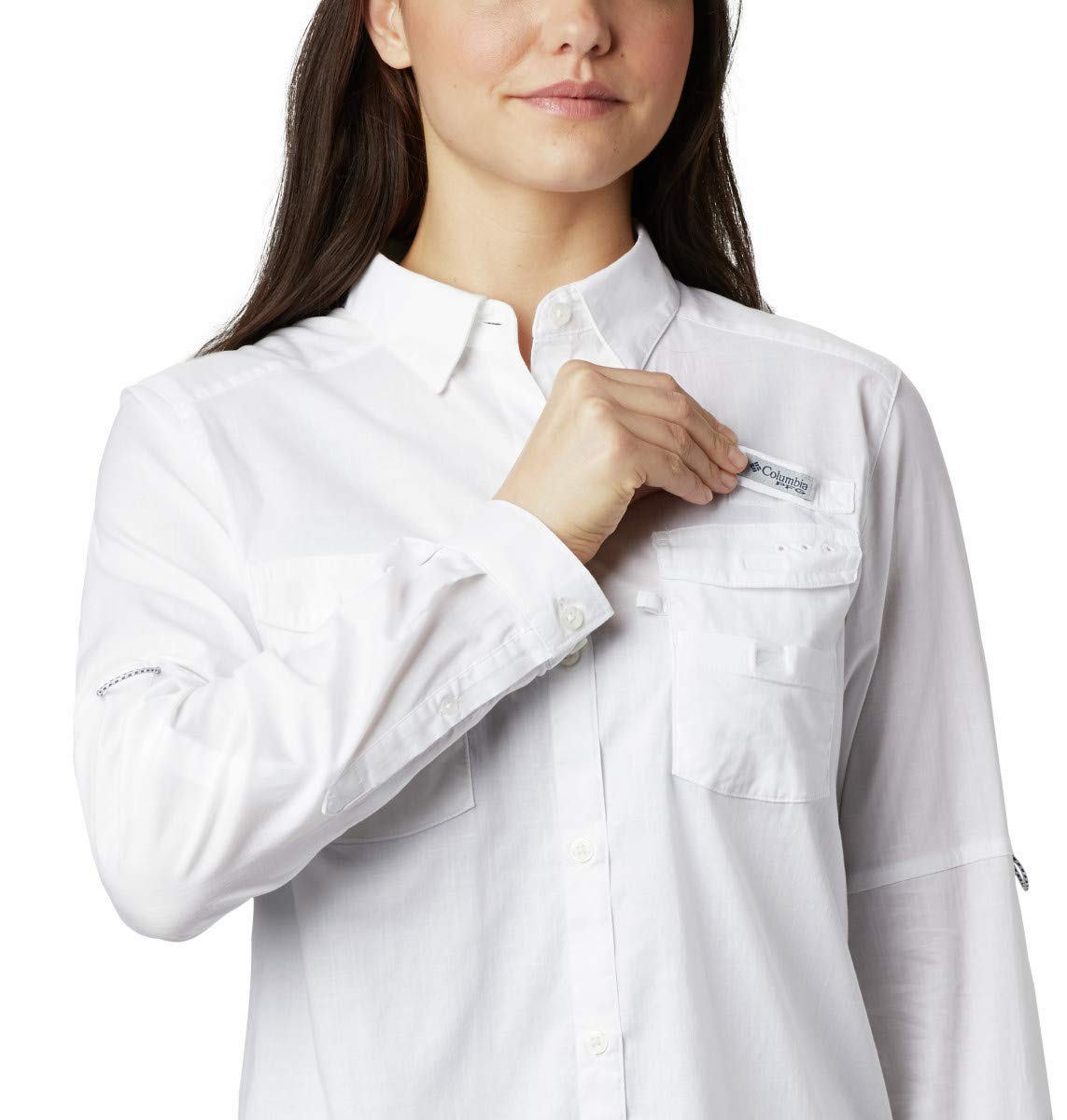 Columbia Women's Bonehead Stretch Long Sleeve, White, 3X Plus