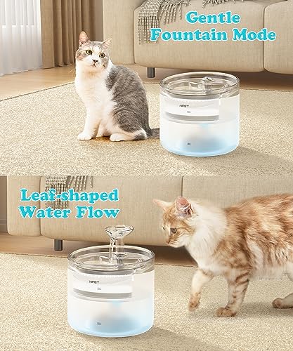 NPET WF100 Cat Water Fountain, 54oz/1.6L Automatic Pet Fountain Cat Water Dispenser with 2 Flow Modes, Light Quiet Pump for Cats (Adapter Not Included)