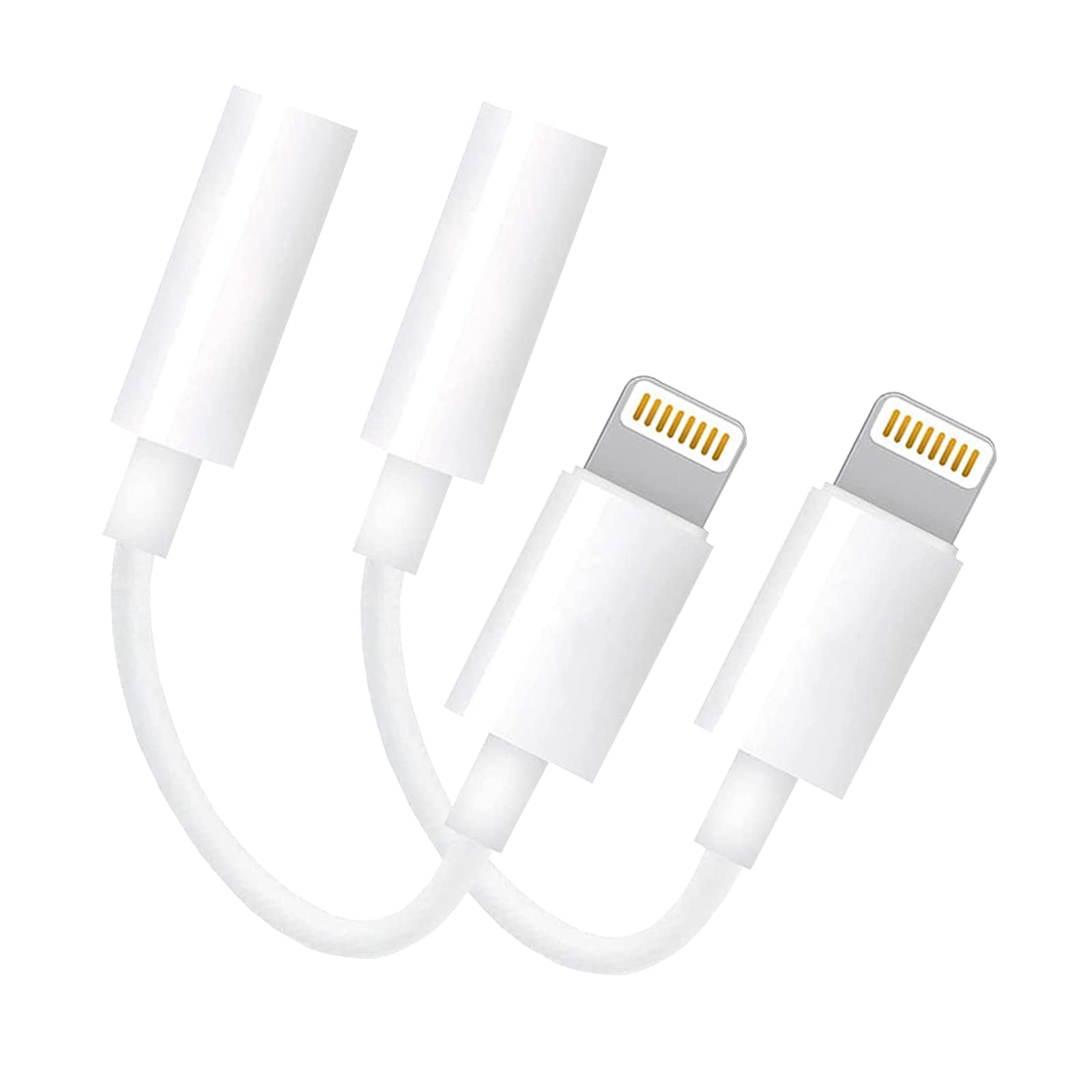 esbeecables (Apple MFi Certified) Lightning to 3.5mm Headphone Jack Adapter, 2 Pack Earphone Audio Jack Aux, iPhone Dongle Cable Compatible with iPhone 13/12/11 Pro/XR/XS Max/X/8/7 iPad