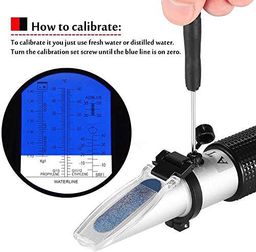 DLH Antifreeze Refractometer Freezing Point RHA-701ATC Car Urea 5 in 1 Tester Ethylene Propylene Glycol Battery Fluid