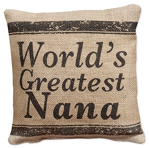 World's Greatest Nana Small Burlap Pillow 8" x 8"