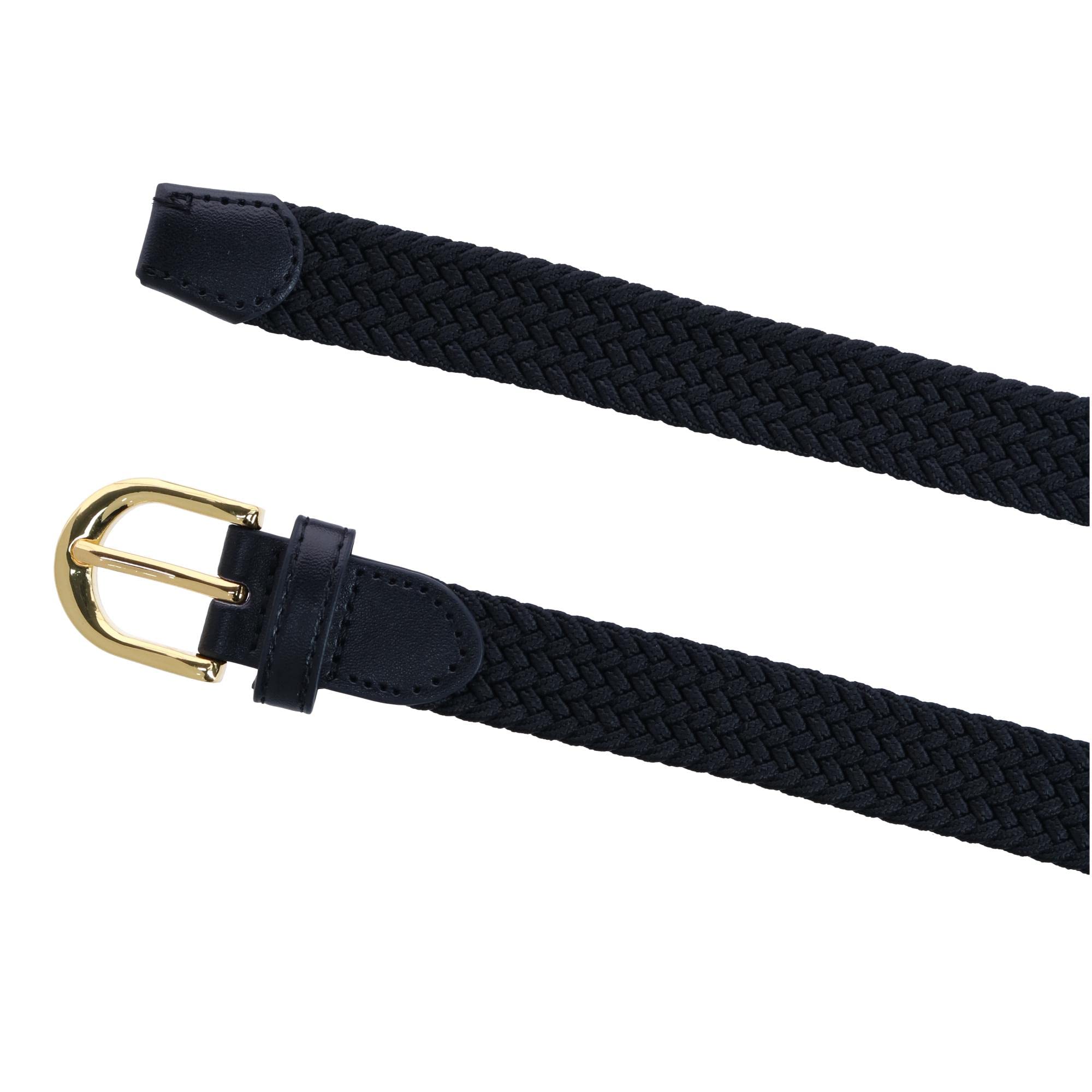 CTM® Women's Elastic Braided Stretch Belt, Medium, Black
