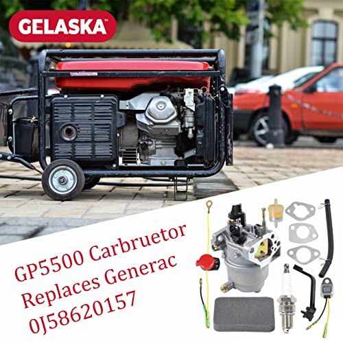 GELASKA GP5500 Carburetor Replaces 0J58620157 5KW 5.5KW 6.5KW 389cc Generator 0G8442A111 for Generac GP5000, GP5500, GP6500 Carburetor, GP6500E Carb Kit, GP7500E Generators