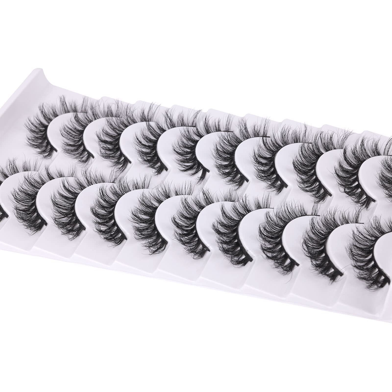 False Eyelashes Natural Look Fluffy Mink Lashes zanlufly Wispy False Eye lashes 14MM Curly Eyelashes 3D Thick Soft Handmade Reusable Fake Eye lashes Pack