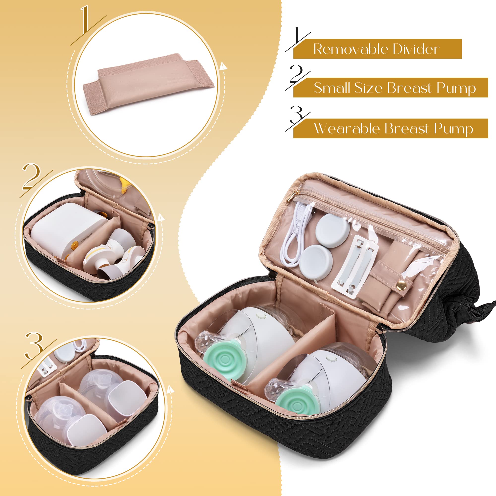 Fasrom Wearable Breast Pump Case Bundle with Breast Milk Cooler Travel with Ice Pack Fits 6 Tall Baby Bottle Up to 9 Ounce