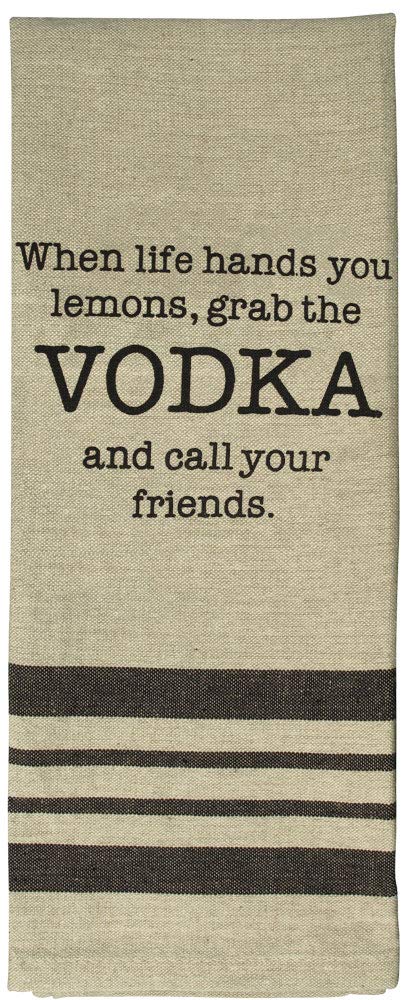 fillURbasket Funny Kitchen Towels with Sayings Fun Dish Towels Set with Wine Alcohol Drinking Theme Man Cave Gift 5 Flour Sack Towels for Bar Kitchen Decor Dish Drying 16x28 Cotton