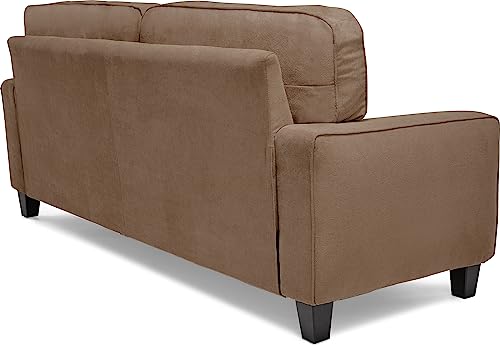 Serta Palisades Upholstered Sofas for Living Room Modern Design Couch, Straight Arms, Soft Fabric Upholstery, Tool-Free Assembly, 78" Sofa, Kingston Tan
