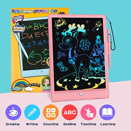 LCD Writing Tablet,10 Inch Drawing Tablet Kids Tablets Doodle Board Electronic Drawing Board for Adults and Kids Ages 3+ (Pink)
