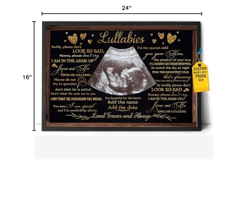 HANIKID Personalized Baby Memorial Canvas Too Beautiful For This Earth Wall Art Poster Gift For Loss Of Stillborn Infant Miscarriage Child In Loving Memory Remembrance Sympathy Idea For Grieving Mom