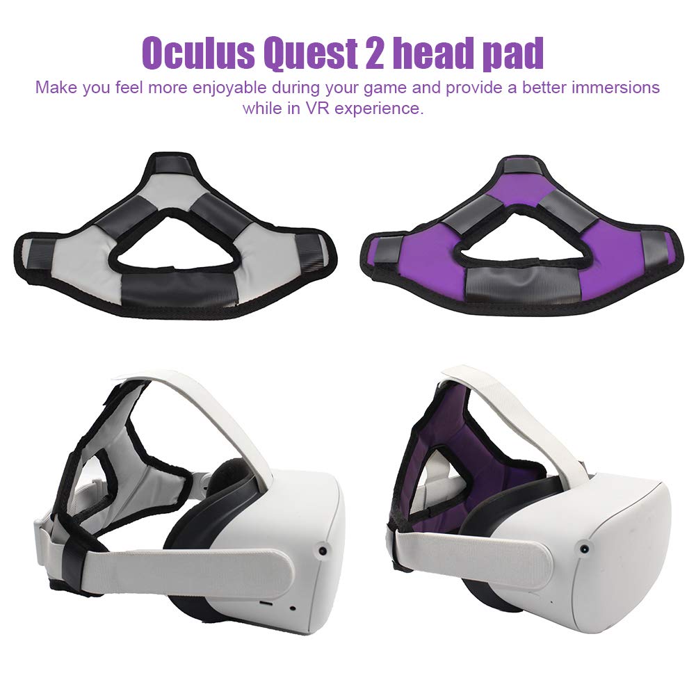 CALIDAKA Head Strap Foam Pad for Oculus Quest 2, Vr Protector Acessories Soft Head Strap Pad Comfortable Pu Leather Headband Cushion, Relieve Stress Apply for Oculus Quest 2
