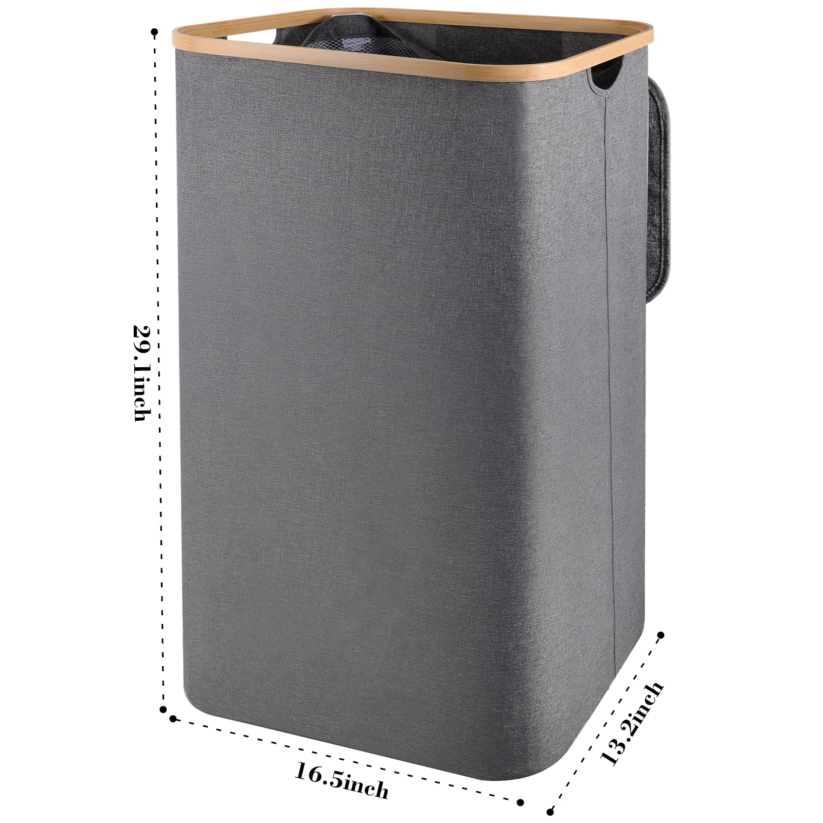 Laundry Basket with Lid - 100L Collapsible Laundry Hamper with Removable Inner Bag for Clothes and Toys Storage in Bedroom Bathroom Children's Room