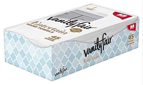 Vanity Fair Entertain Disposable Hand Towel, 45 Paper Hand Towels, Includes Holder (Holder Design May Vary)