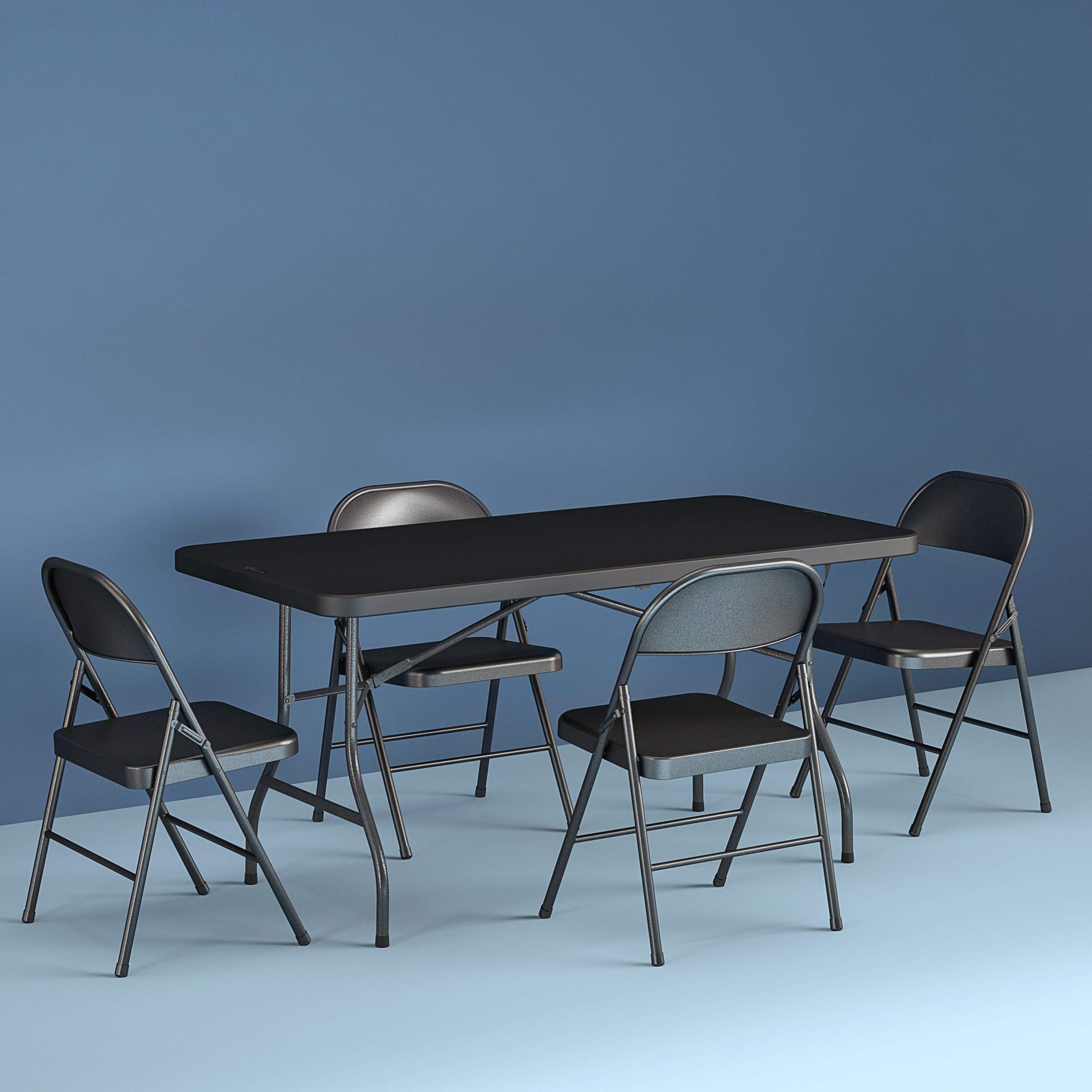 Cosco 6 Foot Centerfold Folding Table, Black