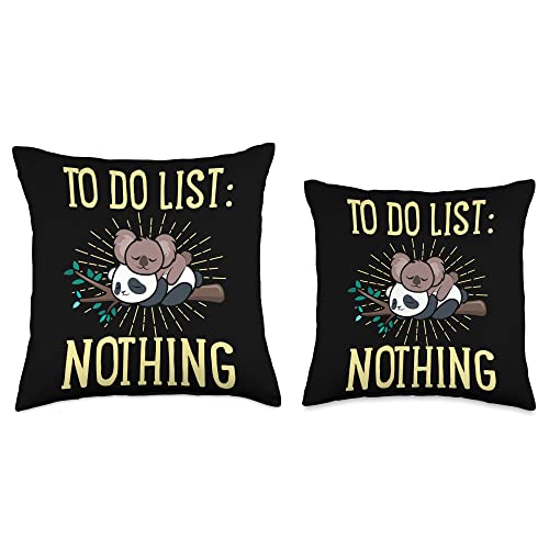Sleeping Panda and Koala Shirts & Gifts Lover Graphic Women Girls Panda and Koala Throw Pillow, 16x16, Multicolor