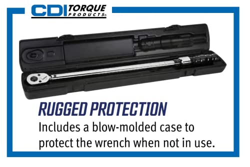 CDI 1503MFRPH Comfort Grip Dual Scale Micrometer Adjustable Click Style Torque Wrench - 1/2-Inch Drive - 20 to 150 ft. lb. Torque Range