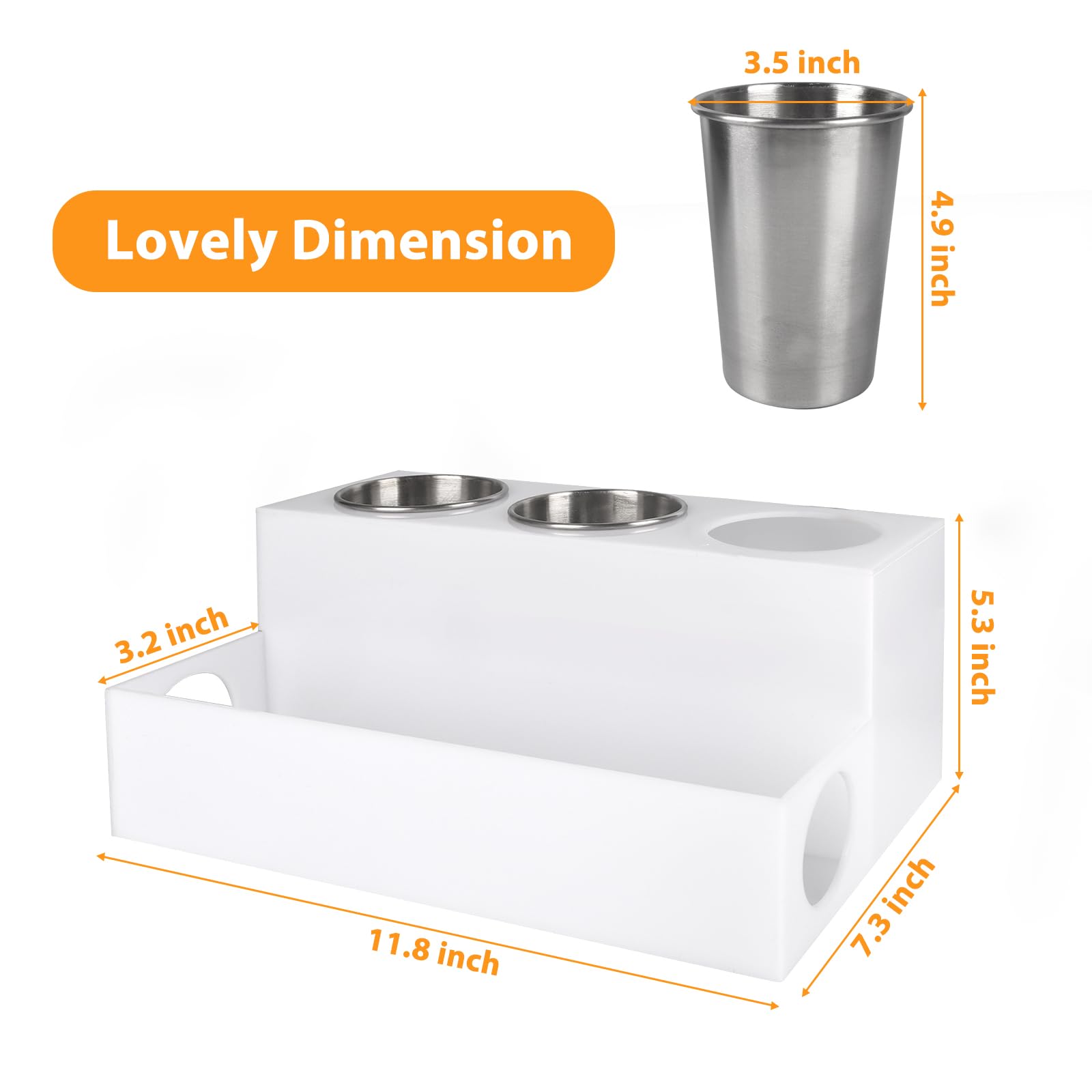 JaBrand Hair Tool Organizer for Bathroom, Acrylic Make-up Organizer White Hot Tool Holder Countertop Hair Dryer for Vanity Caddy Storage Accessories