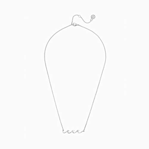 Pura Vida Silver Delicate Wave Necklace, Rhodium Plating - Brass Base, 18 Inches