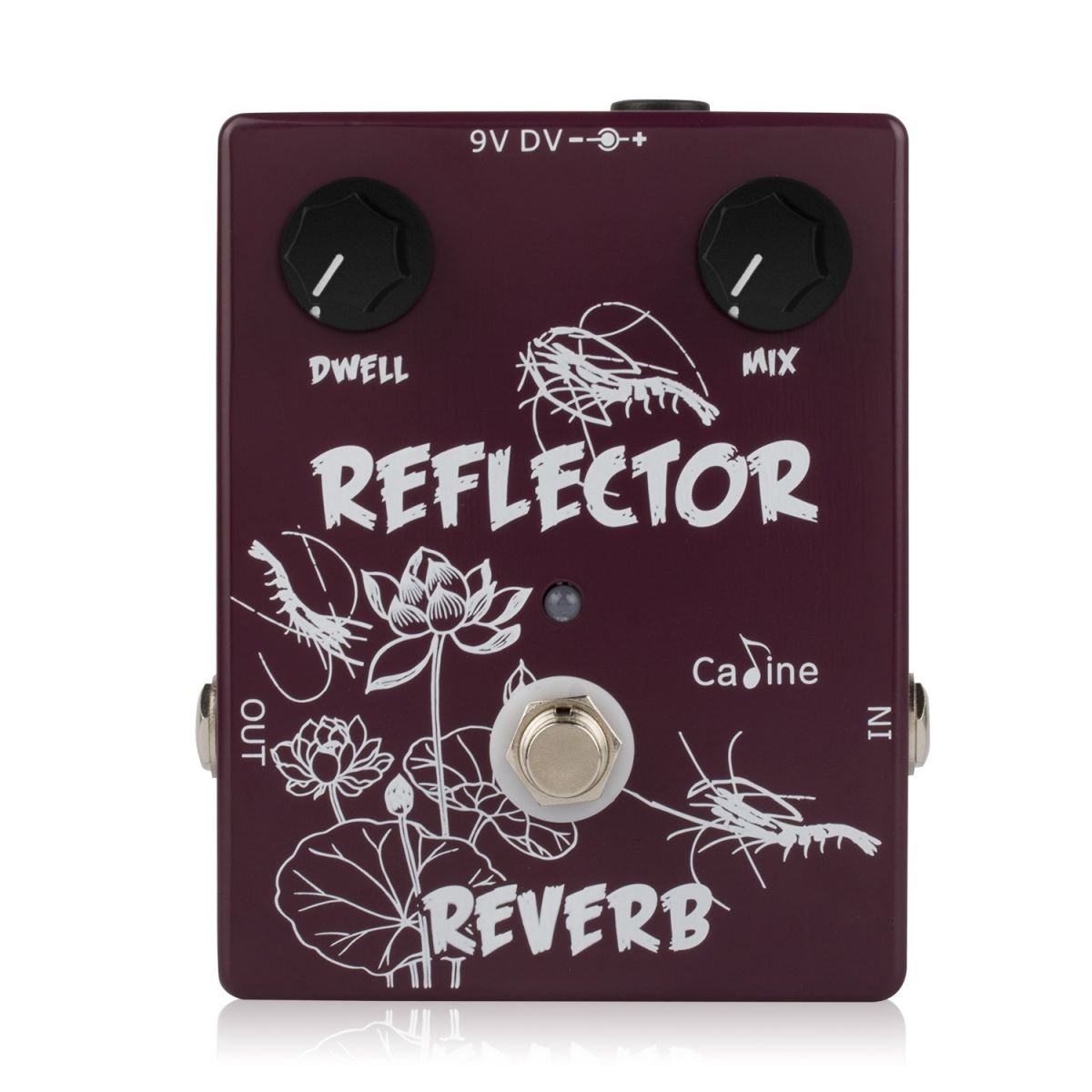 Caline Reverb Guitar Effects Pedal with True Bypass Aluminum Alloy Housing Reflector Brown CP-44