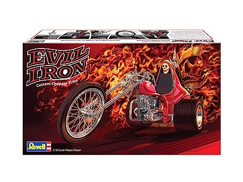 Revell 17325 Evil Iron Trike 1:8 Scale 153-Piece Skill Level 5 Model Motorcycle Bike Building Kit, White