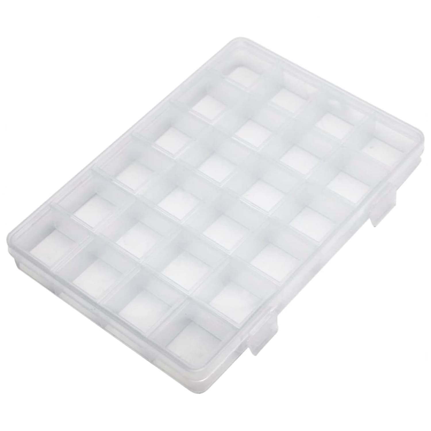 MroMax Fixed 24 Grids Clear Plastic Organizer Box Container Craft Storage, PP Organizer Box for Beads Organizer Art DIY Crafts Jewelry Fishing Tackles