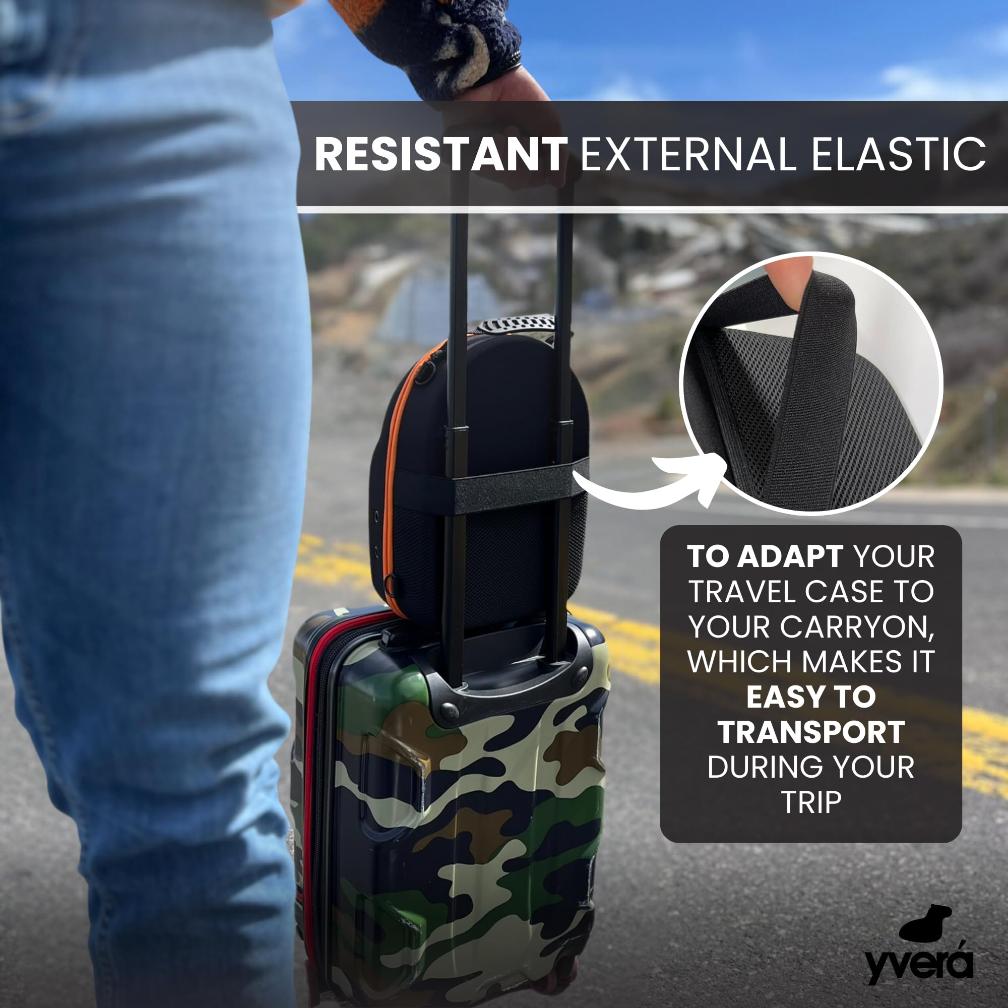 Hat Travel Case - Hat Carrier for Travel Hat Case for Travel with Sunglasses case, Airpods Pocket, 2 Straps - Baseball Cap holder organizer - Hat Storage for Baseball caps - yvera