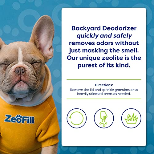 Zeofill Backyard Deodorizer β Eliminates Pet Urine Odors on Potty Patches, Artificial Turf, Grass, Lawns, Patios, Concrete & Playgrounds | Dog, Cat Litter Box Odor Eliminator & Freshener | 8 lbs.