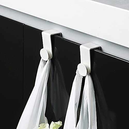 GOOFFY Door Metal Hooks for Hanging 2Pcs Portable Multi-Functional Free Punching Door Back Hook White for Home Kitchen Bathrooms Door Hooks Hanger