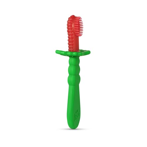 Razbaby RaZberry Baby Teether & Toothbrush, BerryBumps Soothe and Massage Sore Gums, Perfectly Sized, 1 Oz