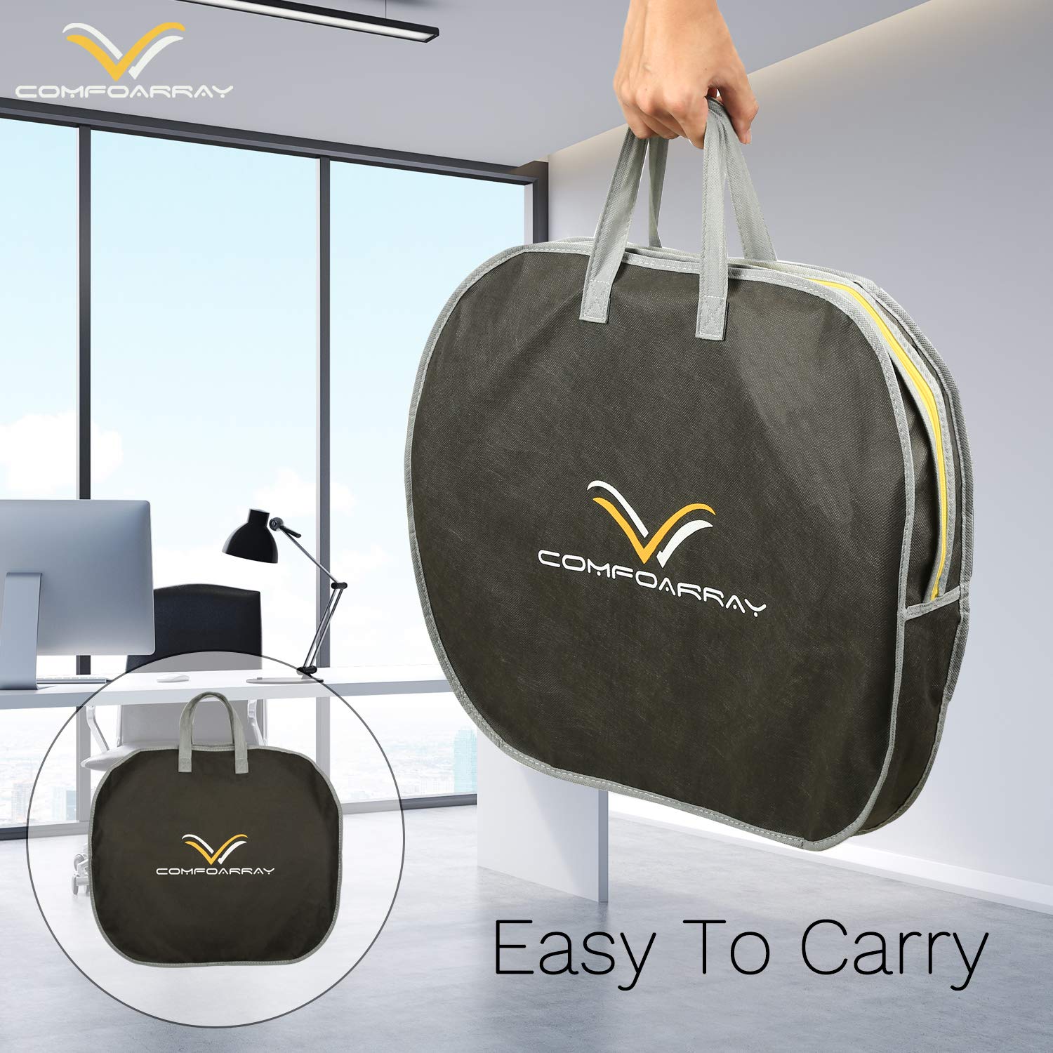 ComfoArray Large Seat Cushion :17"× 19", Car Seat Cushion,Chair Cushion for Lumber,Back,Tailbone and Leg Relief,with Increasing Thickening and Side Ventilation Design.