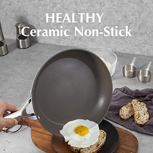 Rockurwok 6 Pcs Ceramic Nonstick Cookware Set, Durable Pots and Pans Set, Inducton, Dishwasher & Ovens Safe, Free of PFAS & PTFE, Sapphire Blue