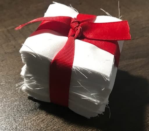 Pure White Solid precut Mini Charm Pack - 100% Cotton Fabric Quilt Scrap (2.5 inch x 200 Piece)