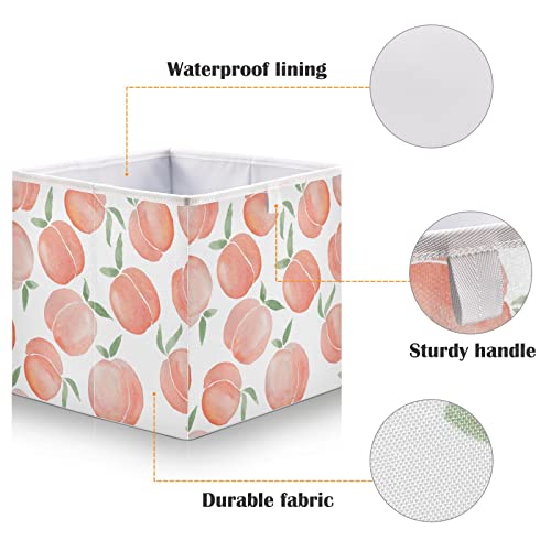 Peaches Storage Basket Storage Bin Rectangular Collapsible Closet Baskets Large Toy Box Organizer for Clothes Towels Magazineā¦
