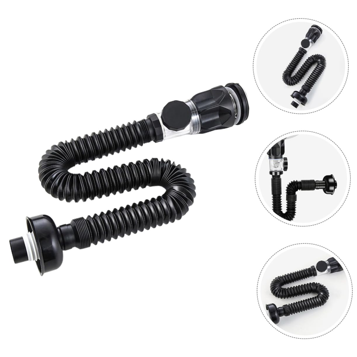 ORFOFE Sewer Drain Bathroom Sink Drain Kit Kitchen Sink Drain Tail Flexible Drain Sink Parts Sink Extension Drainage Drain Sewer Stainless Steel Components