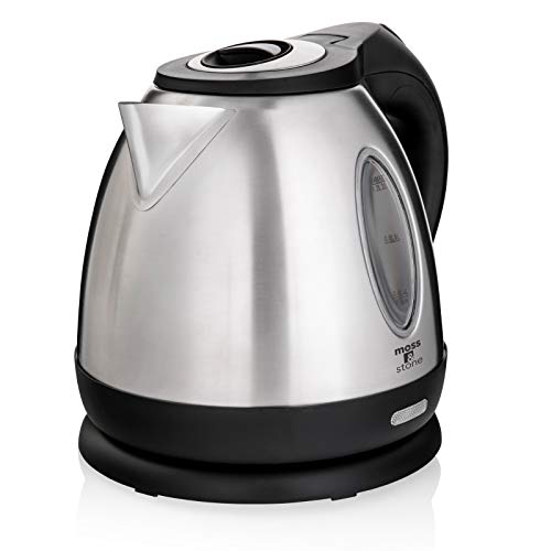 Moss & Stone Stainless Steel Electric Kettle, Cordless Pot 1.2L Portable Electric Hot Water Kettle, 1500W Strong Fast Boiling Pot, Water Boiler, Electric Tea Kettle With Boil Dry Protection