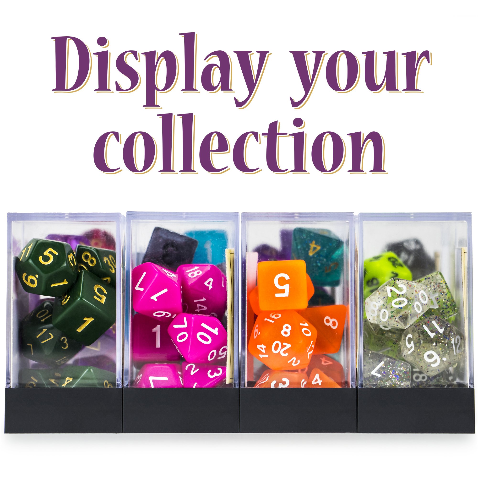Wiz Dice Ghost Jade Set of 7 Polyhedral Dice, Solid Pastel Mint Green RPG Dice with Clear Display Box