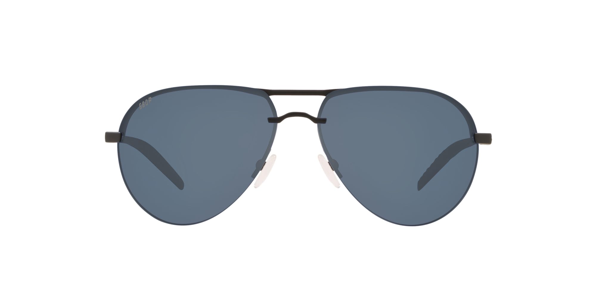 Costa Del Mar Mens Helo Aviator Sunglasses, Matte Black/Grey Polarized-580P, 61 mm