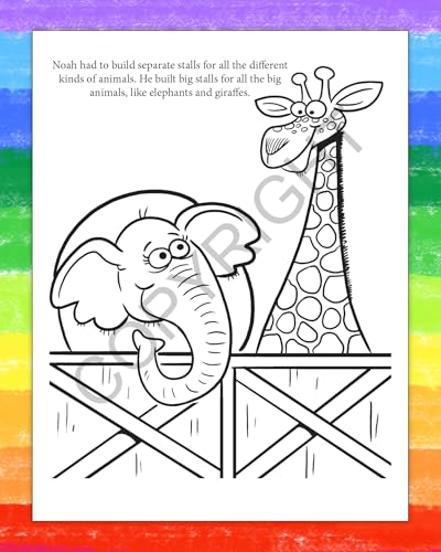 ZOCO - Noah's Ark - Religious Coloring Books (25 Bulk Pack, Without Crayons) - Christian Activity Books for Kids - Sunday School Crafts