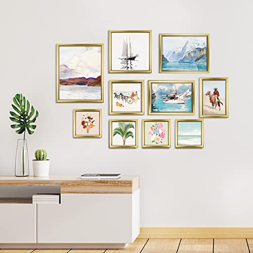 LaVie Home 8x8 Picture Frames (1 Pack, Gold) Simple Designed Photo Frame with High Definition Glass for Wall Mount & Table Top Display